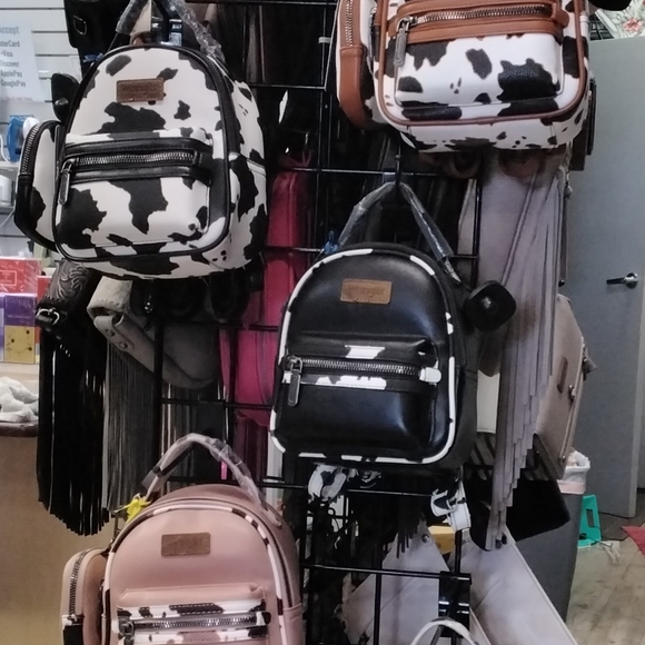 Wrangler | Bags | Wrangler Cow Print Mini Backpack With Coin Pouch ...